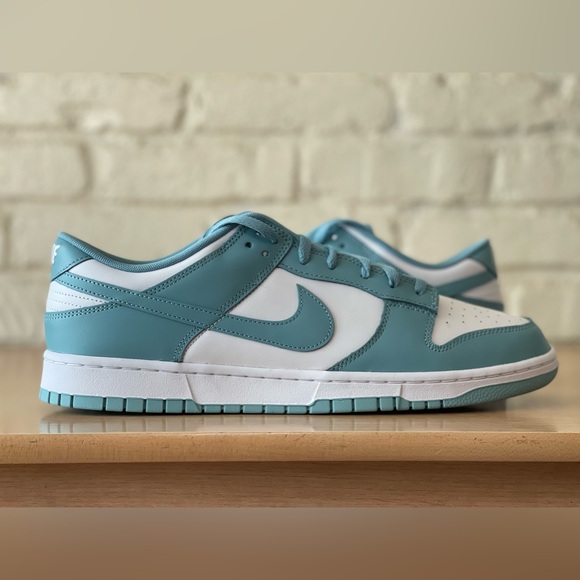 Nike | Shoes | Nike Shoes Dunk Low Retro Sneakers White Denim Turquoise ...